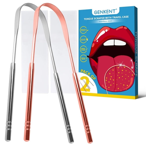 Stainless Steel Fresh Breath Tongue Scraper 2pk – Smilox